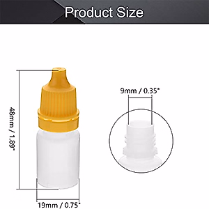 Othmro 20Pcs 0.2oz Lab Dropping Bottles 5ml PE Plastic Bottles Lab Eye Dropper Bottles Squeezable Eye Liquid Drop Bottle Small Mouth Drop Bottles Sample Seal Storage Bottles with Yellow Cap for Travel