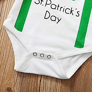 Detigee Baby Boy My 1st St. Patrick's Day Pant Clothing Set Newborn Shamrock Outfit (Green01,0-3 Months)