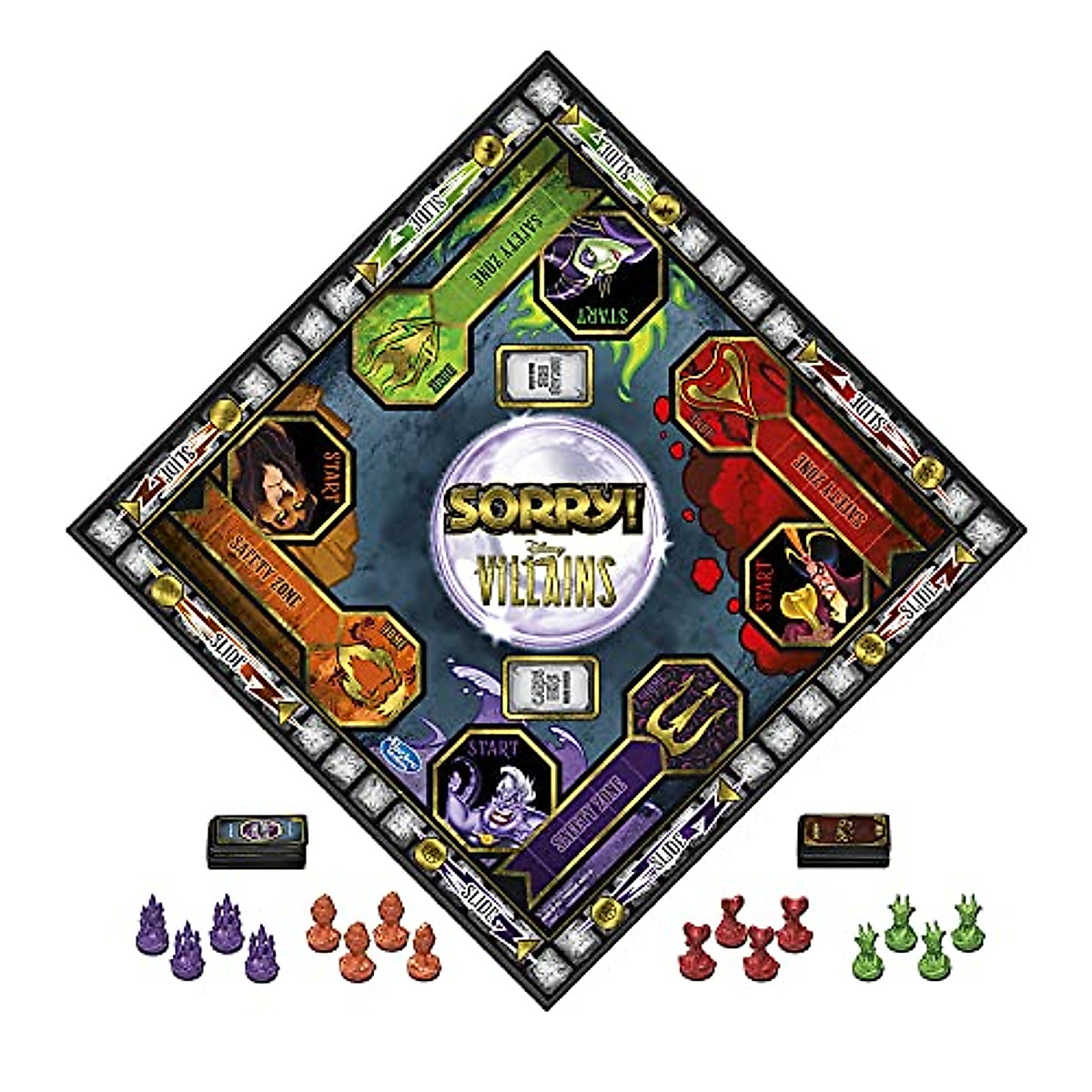 Hasbro Gaming Sorry! Board Game: Disney Villains Edition Kids, Family Games for Ages 6 and Up (Amazon Exclusive) , Green
