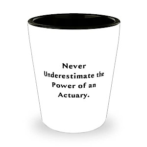 Beautiful Actuary, Never Underestimate the Power of an Actuary, Sarcastic Shot Glass For Friends From Team Leader