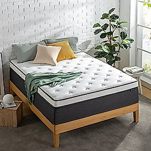 ZINUS 13 Inch Comfort Essential Pocket Spring Hybrid Mattress, Queen, Pressure Relieving Support, CertiPUR-US Certified, Mattress in A Box