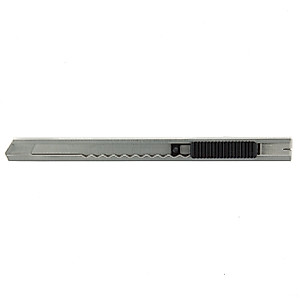 Tajima LC301B Slimline Snap Off Knife with Auto Lock Handle and 3 Blades for Graphics 9MM, Silver