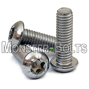 MonsterBolts - M4 x 8mm 6 Lobe Button Head Socket Cap Screws, ISO 7380, Stainless Steel, 20 Pack