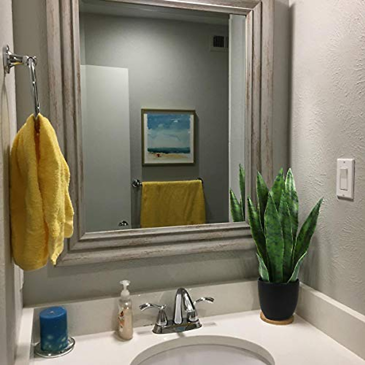 Bird Fiy Artificial Snake Plant Faux Agave Fake Sansevieria Artificial Potted Plants for Indoor and Outdoor Home Office Decor (Green, 16)