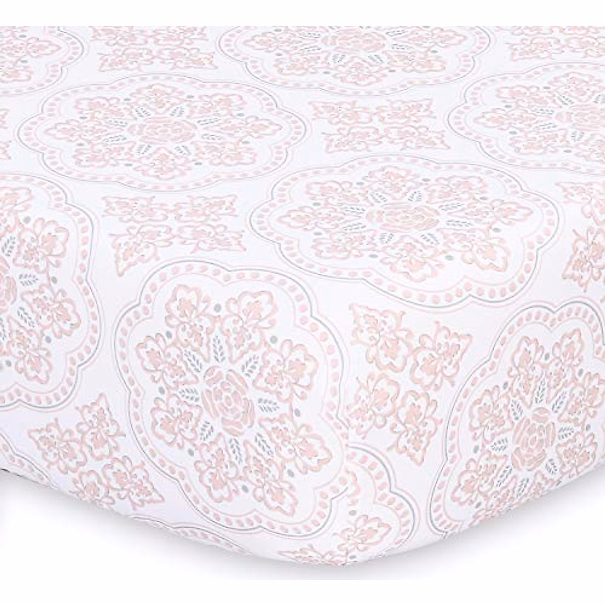 The Peanutshell Pink Crib Bedding Set for Baby Girls | 3 Piece Arianna Nursery Set | Crib Quilt, Fitted Crib Sheet, Dust Ruffle