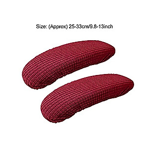 iayokocc 1pair Office Chair Armrest Cover Removable Desk Chair Arm Pad Cushions Elastic Washable Chair Arm Rest Covers Waterproof Fabric Chair Armrest Slipcovers (Wine Red)