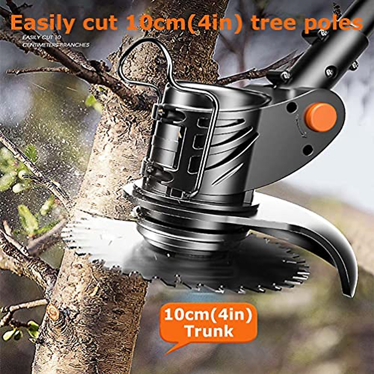 Electric Lawn Edger Trimmer Cordless Grass Brush Cutter with Eplacement Blade and Rechargeable Batteries, Handheld Brushless Cutting Machine 9000Mah Lithium-Ion,1 Battery