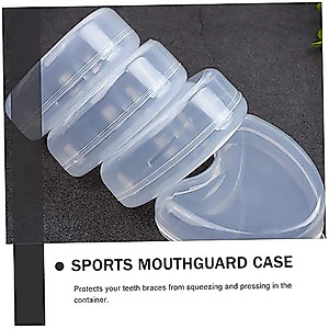 Healeved 6pcs Mouthguard Teeth Protector Cases Retainer Container Denture Holder Clear Stand Clear Plastic Organizer Bins Plastic Stand Dentures Storage Cases Clear Mouth Guards Tooth Box