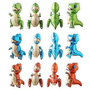 Self standing Dinosaur Tyrannosaurus Animal Balloons for Birthday Party Baby Shower Decoration Kit Inflatable Party Supplies Decorations Gift Kids and Adults (Green)