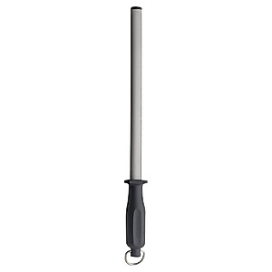 Messermeister 12” Diamond Oval Sharpening Rod - Knife Sharpener - Fast-Cutting 800 Grit Diamond Abrasive - Ergonomic Handle & Non-Marking Tip