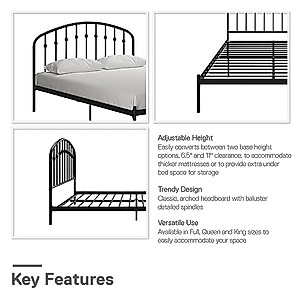 DHP Narla Metal Platform Bed, Queen, Black