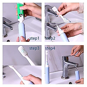 LongSun Portable Travel Size Toothbrush with Toothpaste Built in – Handy Convenient Multifunctional Toothbrush for Family Teens Travelers Easy to Carry