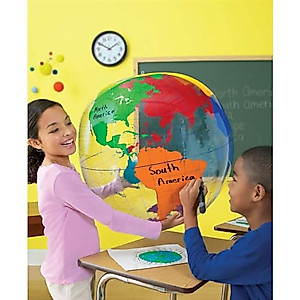 Learning Resources Inflatable Labeling Globe - Geography Class Supplies for Kids, Inflatable Earth, Classroom Science Supplies