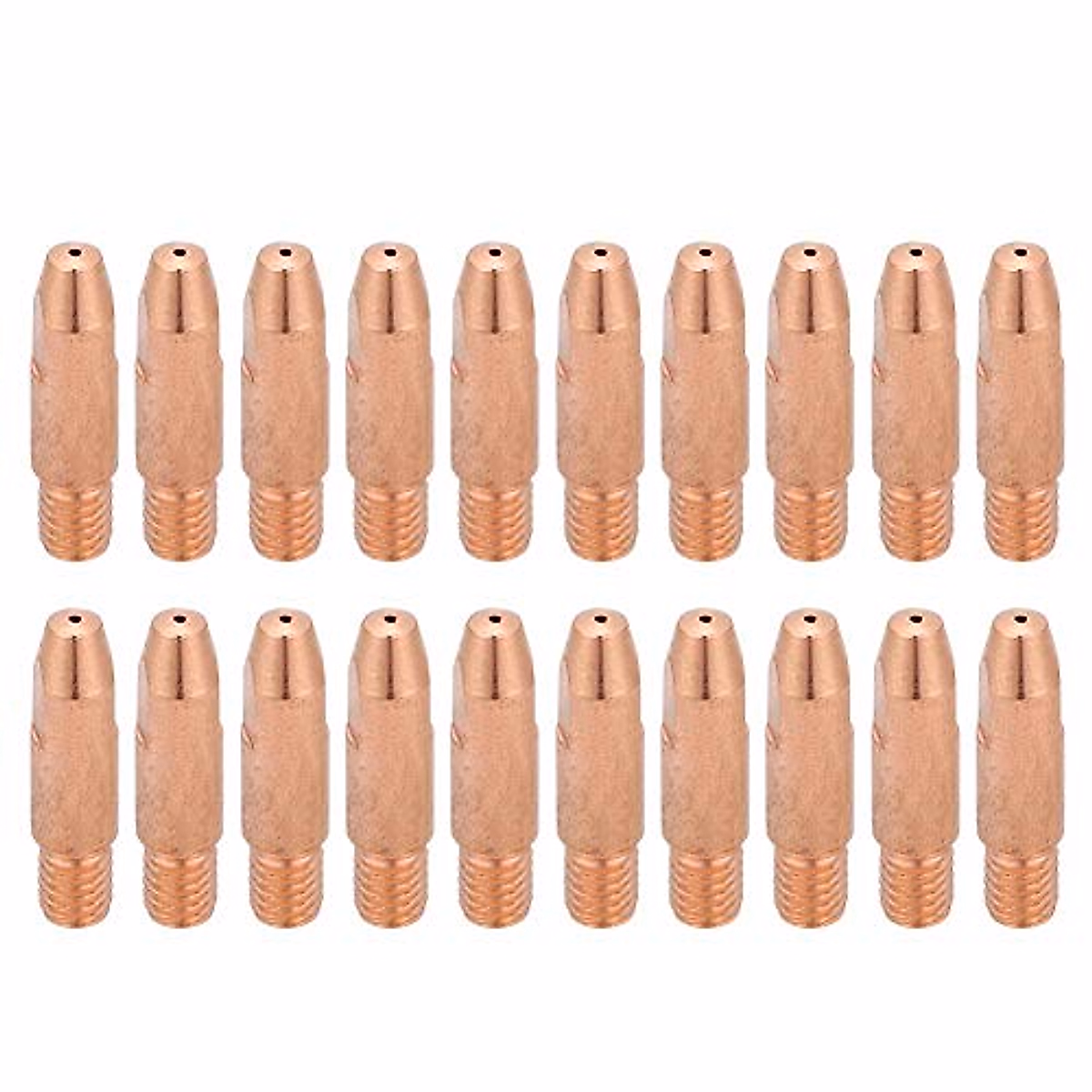 FTVOGUE 20Pcs Copper Contact Tip M6 for Euro Style Binzel 24KD MIG MAG Welding Torch Gas Nozzle Tip Holder Accessaries[0.8],Nozzles, Collets and Lenses