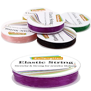EuTengHao 10 Packs Crystal String 0.8mm Elastic String Elastic Cord Stretchy Bracelet String Bead Cord for Bracelet, Beading Jewelry Making（10 Colors, 150m）