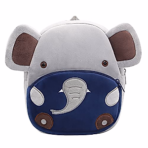 Aeromeda Toddler backpack Children Animal Bag Shcool Bag Cute Animal Plush Backpack 2-7 Years … (Elephant) …