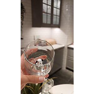 HeguSun Drinking Glass With Figurine Inside, Handmade Murano Glass Figures inside Stemless Glass for Wine, Cold Drinks and Beverages, 12 oz (Dalmatian)