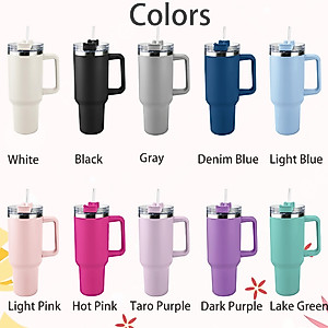 Ships Next Day,40 oz Tumbler with Handle and Straw,Custom Stainless Steel Insulated Tumbler with Name Travel Coffee Mug Personalized Christmas Gifts for Women