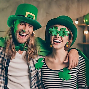 6 Pairs St Patricks Day Earrings for Womens Irish Shamrock Dangle Earrings Clover Drop Earrings Green Grass Rainbow Hat Game Handle Beard Dangle Earrings St Patricks Day Accessories（6pairs）