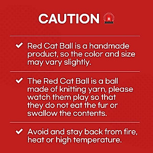 JAYU PET Red Cat Ball - Catnip Inside Cat Toy, Handmade Silvervine Ball Toys for Indoor Cats, Interactive Matatabi Cat Ball Toy, Cat Kitten Toys, Cat Balls (2.7 inch)