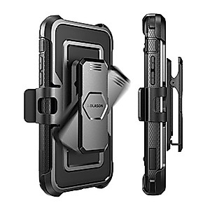 i-Blason Armorbox Case for iPhone SE 2022 (3rd Generation), [Built-in Screen Protector] Full-Body Rugged Holster Case for iPhone SE 2022/ iPhone SE 2020/ iPhone 8/7, Black