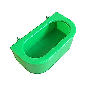Rabbit Feeder generic 10pcs Hanging Bird Feeder Pigeon Storage Trough Food Dispenser Macaw Chicken Feeding Dish Container for Small Animals Supplies Size S Bird Water Dispenser