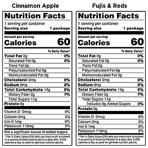 Bare Baked Crunchy, Apples Fuji & Reds and Cinnamon Variety Pack, 0.53 Ounce (Pack of 16)