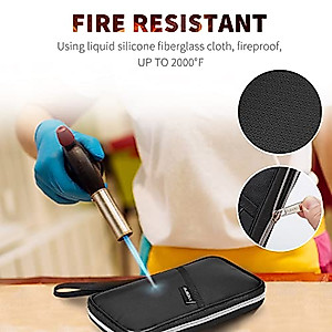 ruboka Fire-resistant RFID Blocking Passport Holder Wallet (4.3inx8.6in), Family Multiple Passport Holder Cover Bag Water-resistant, Travel Document Organizer Credit Card Clutch Bag for Men Women