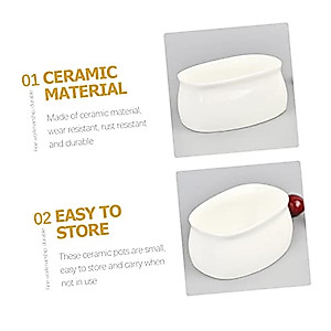 FRCOLOR 2pcs Table Jug Coffee Pitcher Flour Gravy and Cookie Salad Fried Containers Ceramic Et Storage Creamer Sauce Food Cube Serving Porcelain Ice Cup Jar Sugar Cream Holder Teabag