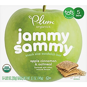 Plum Organics Kids Jammy Sammy Apple Cinnamon & Oatmeal, 1.02 Oz, 5 Pack