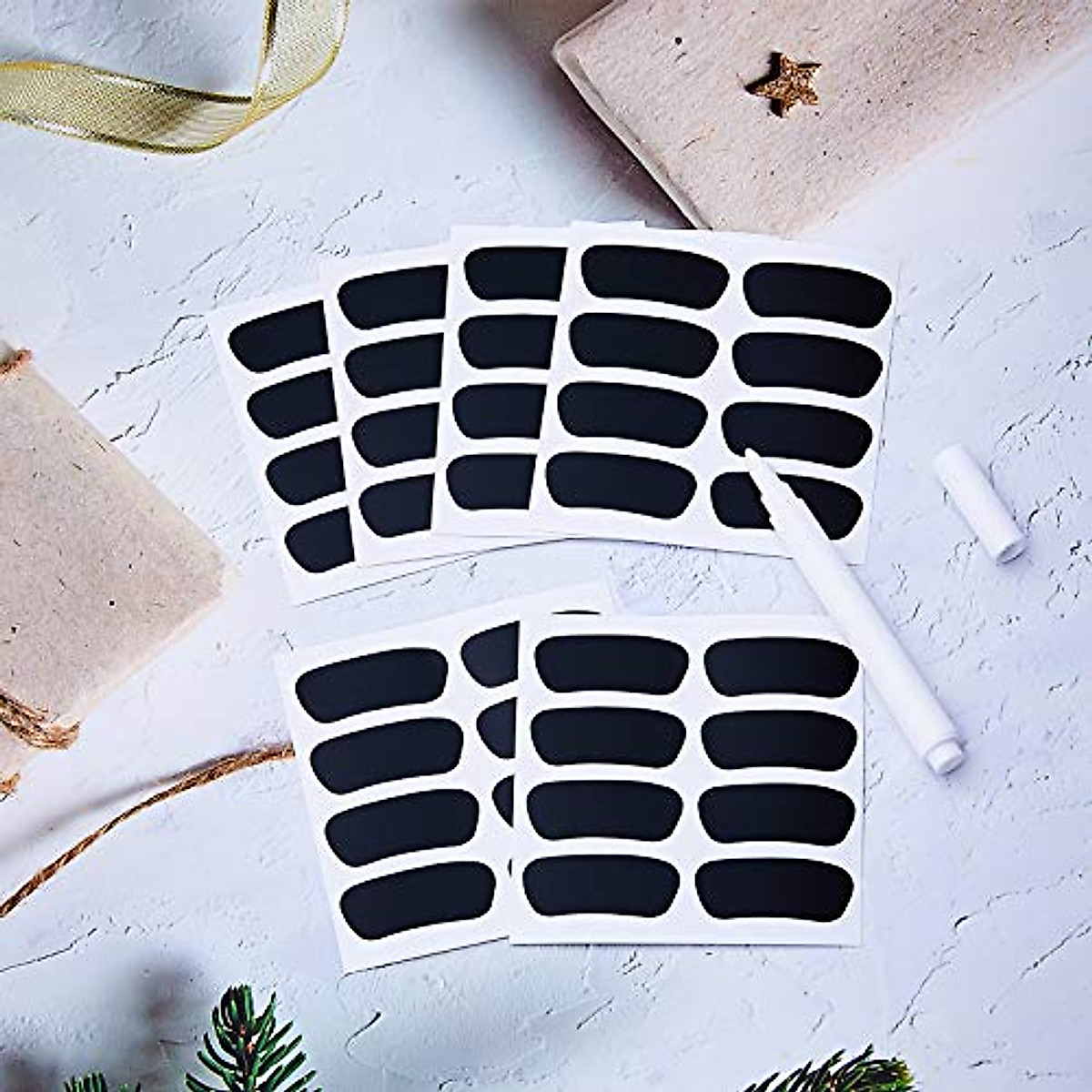 24 Pairs Sports Eye Black Stickers Eye Strips Sports Breathable Eye Stickers with 1 White Pencil for Baseball Football Softball Fans on Game Day (Black)