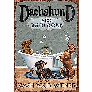 Dog Co. Bath Soap,Wash Your Weiner,Funny Dog Poster,Dog Mom Gift,Wall Decor Art Cave Bar Club Cafe Store Retro Signs Home Decoration Metal Tin Sign 20x30cm
