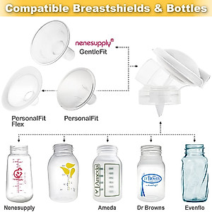 NENESUPPLY Pump Parts with 21mm Flanges Compatible with Medela Pump in Style Maxflow Breastpump and Personalfit Flex. Incl. Flange Membrane Connector Tubing Valve. Not Original Medela Pump Parts