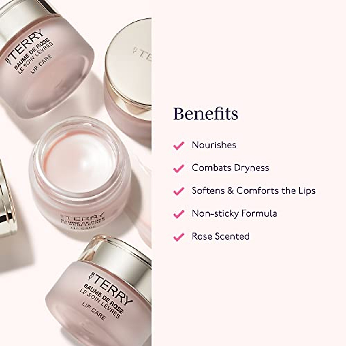 By Terry Baume De Rose Lip Balm, Nourishes, Combats Dryness, Softens & Comforts Lips, Non-sticky Formula, 10g