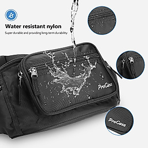 ProCase Fanny Pack Waist Packs for Men Women, Waist Bag Hip Pack for Travel Hiking Running Outdoor Sports -Black, M