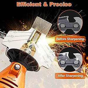Electric Chainsaw Sharpener Kit, 3 in 1 Chain Saw Sharpener 180w, 5 Speed Craftsman Chainsaw Sharpener with Sharpening Wheels/Stones Set, Handheld Universal Chainsaw Teeth Sharpener Grinder Tool