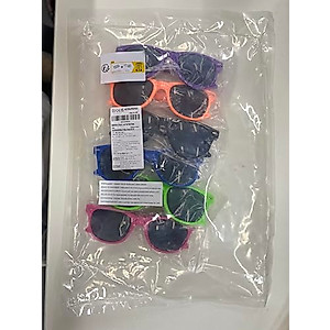 NEBURORA 6 Pack Neon Sunglasses Bulk Classic Retro Multicolor Party Sunglasses for Goody Bag Fillers Toys Adult Men Women Birthday Summer Beach Party Favors