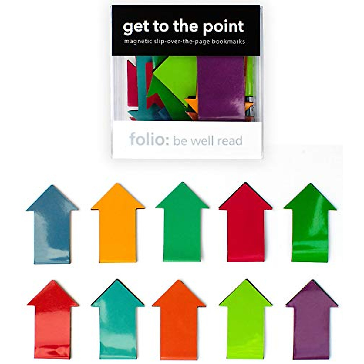 Get to The Point - Magnetic Last LINE Slip-Over-The-Page Arrow Bookmarks (Jewel Tone - Box of 10) Arrow Last Line Book Marker Pack is Ideal for Men, Women, Teachers, Librarians, Teens & Kids!