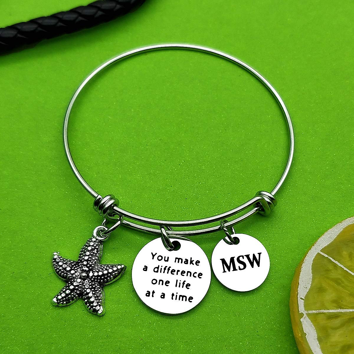 Social Worker Gift Starfish Jewelry for MSW Women Graduation Gift Appreciation Gift Jewelry Starfish Bracelet Christmas Gift Thank You Gift for Volunteer