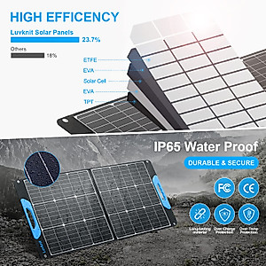 100 Watt Portable Solar Panel for Power Station, Foldable 100W Solar Panel for Camping Hiking Off-Grid Living, Monocrystalline Folding Panel Solar with 5V USB 18V DC Output…