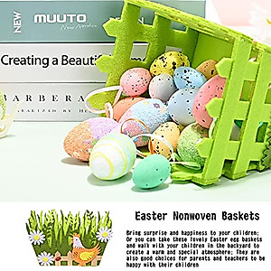HEPVET Easter Egg Baskets,Non-Woven Fabric Square Small Empty Baskets, Square Easter Baskets Easter Woven Basket Easter Eggs Hunt Basket for Party Gifts Candy Gifts Storage