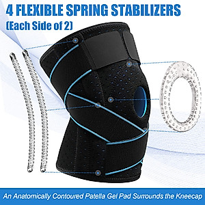 NEENCA Knee Brace for Knee Pain, Adjustable Knee Support with Patella Gel Pad & Side Spring Stabilizers, Knee Wrap for Arthritis, Meniscus Tear, ACL, Knee Pain Relief, Runner, Sport - FSA/HSA Approved