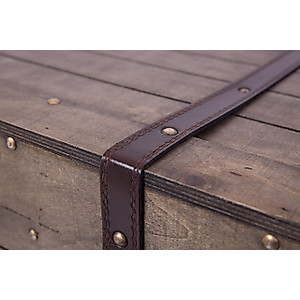 Vintiquewise Old Fashioned Large Natural Wood Storage Trunk and Coffee Table