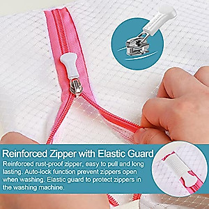 Polecasa 3 Pack Premium Diamond Mesh Laundry Bags for Delicates and Lingerie, Laundry Bag with Large Reinforced Zipper and Hanging Loop, 9 x 12 Inches (3 Small)