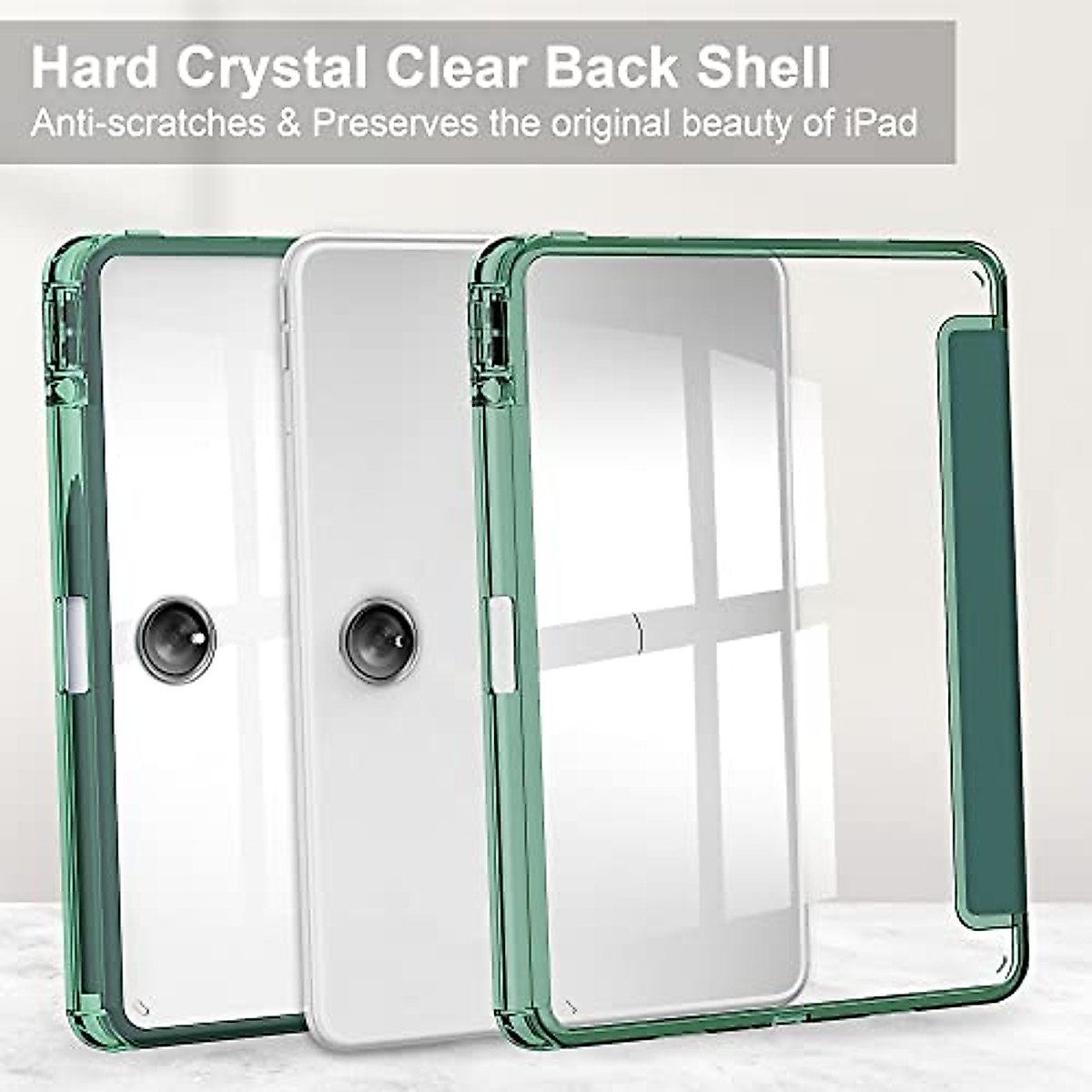 Gylint Case with Pen Holder for OnePlus Pad 11.6 inch 2023, Transparent Hard Shell Back Trifold Smart Cover Protective Slim Case for OnePlus Pad/Oppo Pad 2 Green