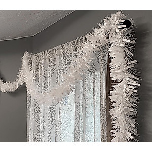 Anderson's White Tinsel Twist Garland 4 inches Wide x 25 ft Long, Parade Float Decorations for Trailer Or Golf Cart, Christmas Garland Décor for Home and Party