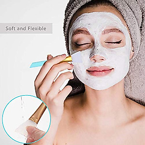 OBSCYON 6 Pieces Soft Silicone Face Scrubber Facial Cleansing Brush Pore Cleansing Pad, Lip Exfoliator Brush, Silicone Face Mask Brush for Skin Care