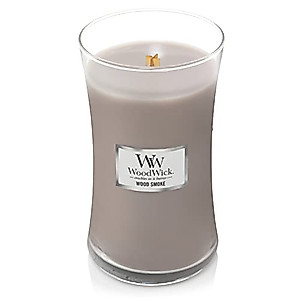 WoodWick Large Hourglass Scented Candle | Wood Smoke | with Crackling Wick | Burn Time: Up to 130 Hours Wood, Wood Smoke