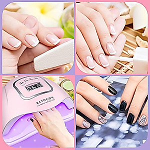 RAYOCON UV LED Gel Nail Lamp 120W, Professional UV Nail Light for Gel Polish Fast Curing with 45 Lamp Beads, Lightweight LED Gel UV Nail Dryer for Salon Home, Pink