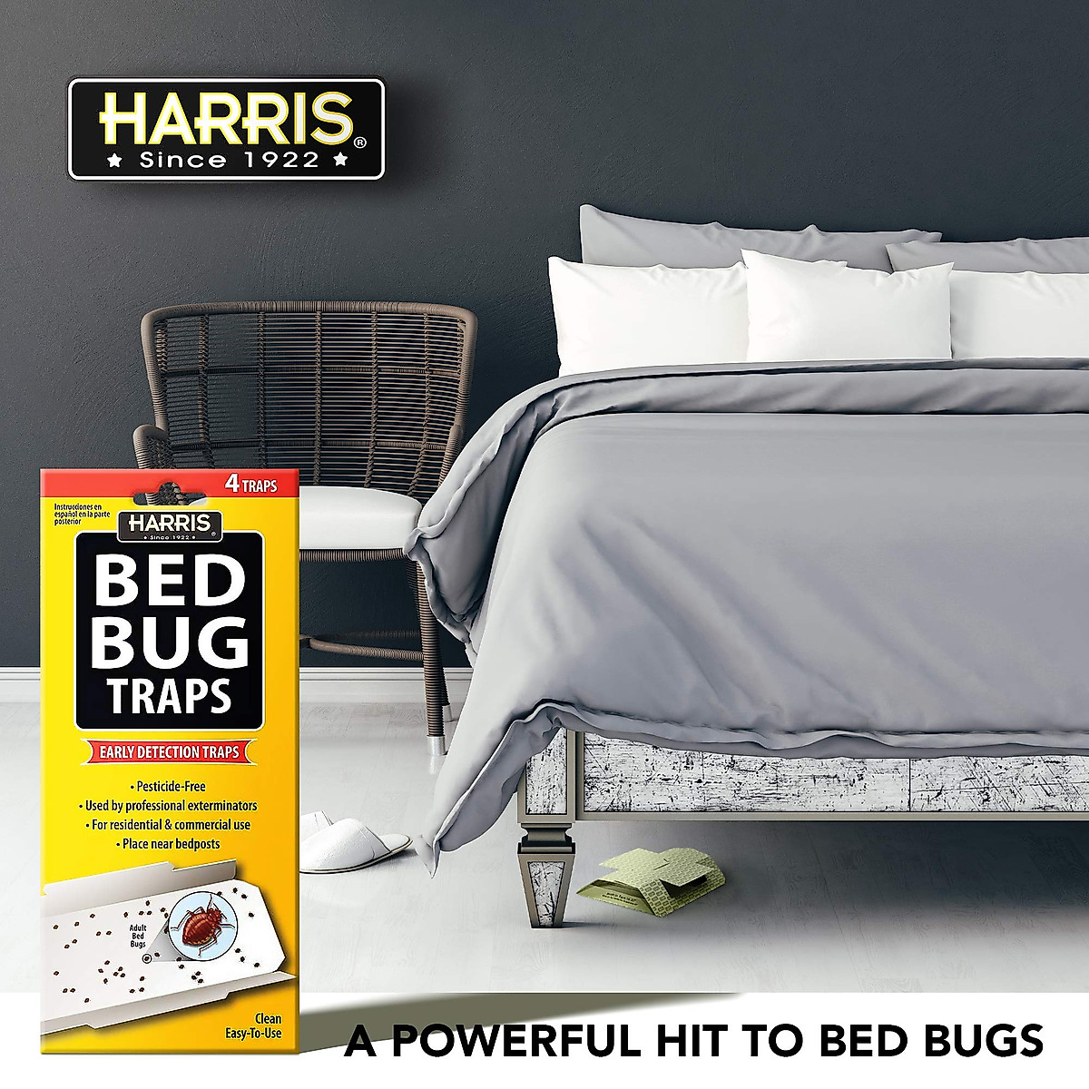 Harris Bed Bug Traps for Early Detection & Monitoring, 4 Pack
